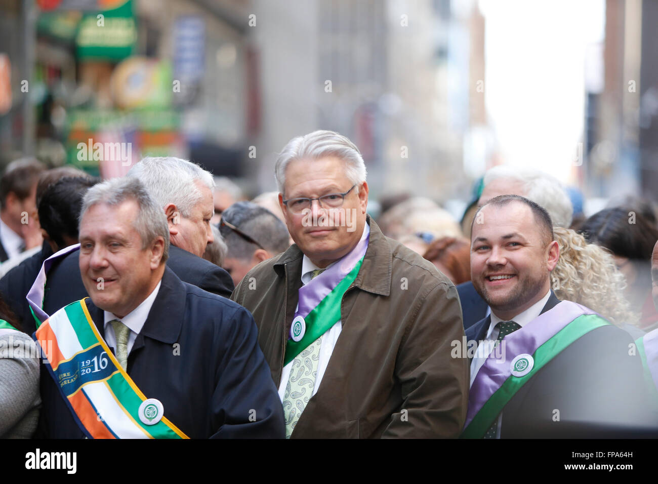 New York City, USA, 17 March 2016. St Patrick's Day parade: members of ...