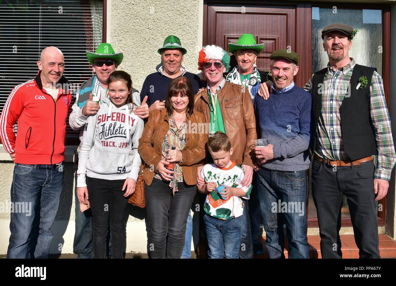 Aughnacloy, United Kingdom. 17th Mar, 2016. The O'Neill clan with the ...