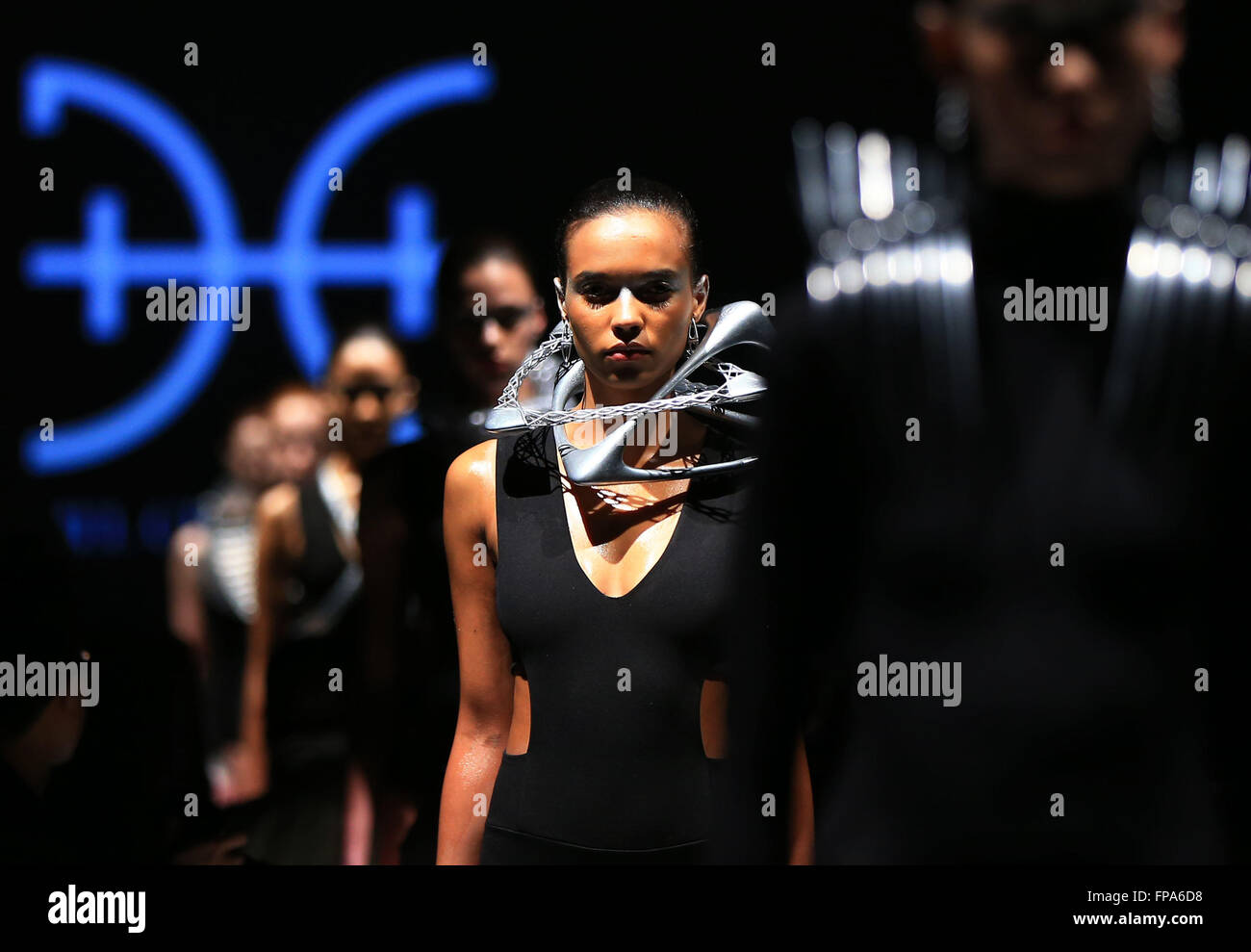 Toronto, Canada. 17th Mar, 2016. Models pose on the runway wearing ...