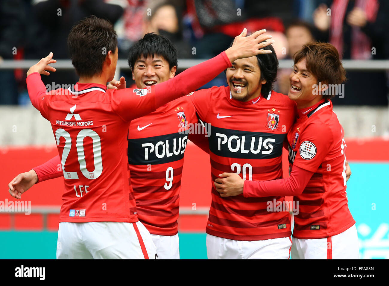 Saitama, Japan. 12th Mar, 2016. (L-R) Tadanari Lee, Yuki Muto, Shinzo ...