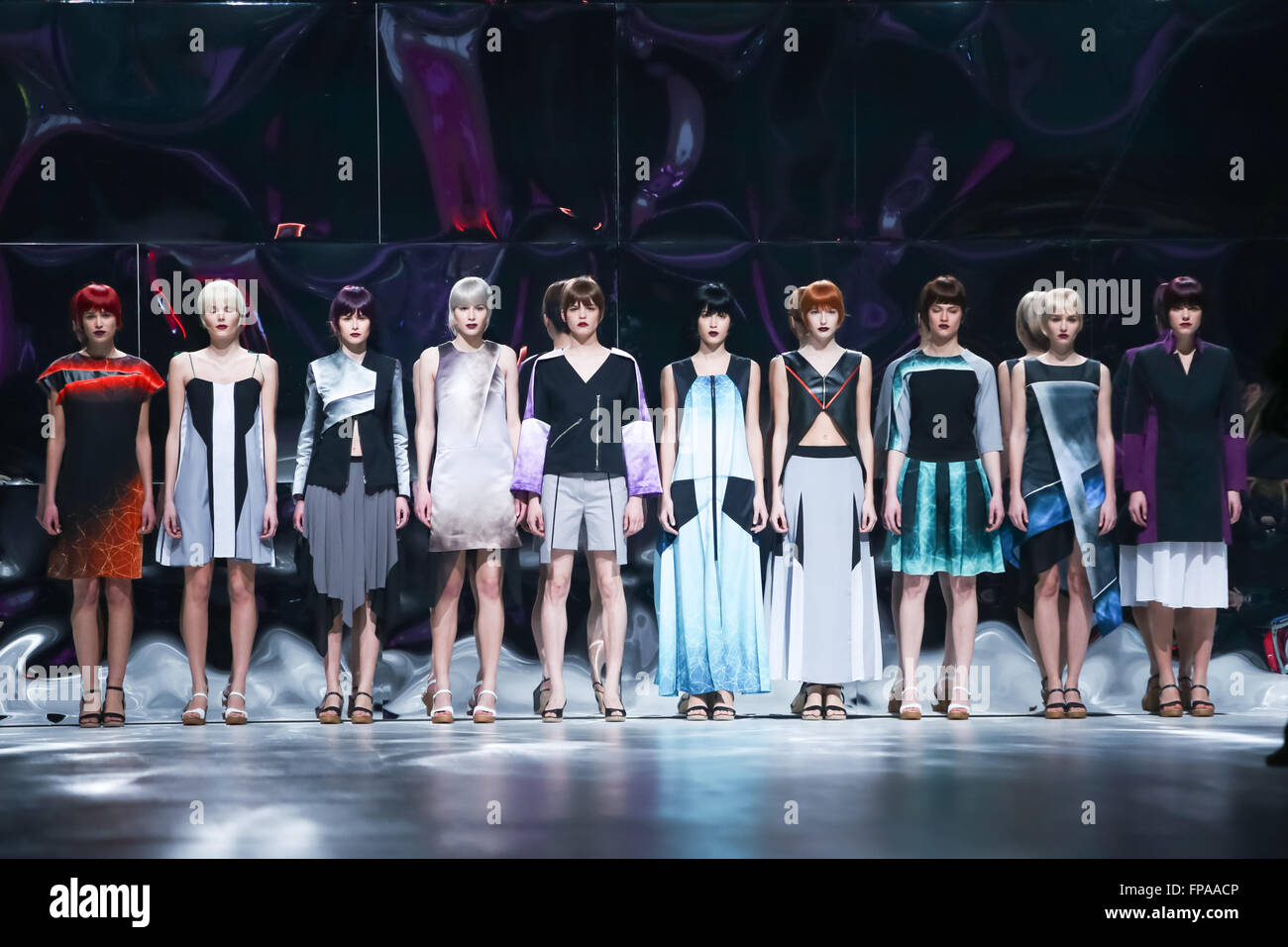 Zagreb. Croatia. 17th March, 2016. Model wearing clothes designed by ...