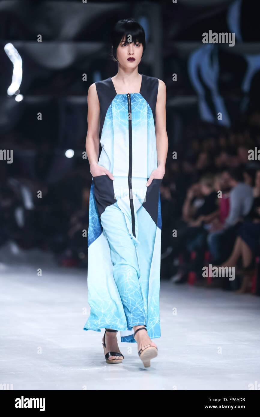 Zagreb. Croatia. 17th March, 2016. Model wearing clothes designed by ...