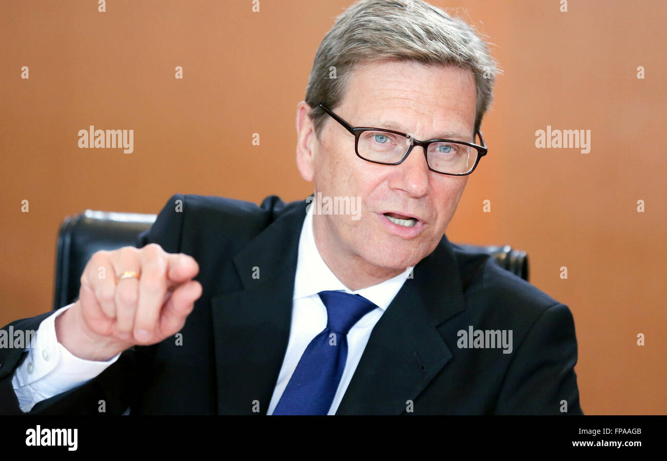 German Foreign Minister Guido Westerwelle attends the cabinet meeting ...