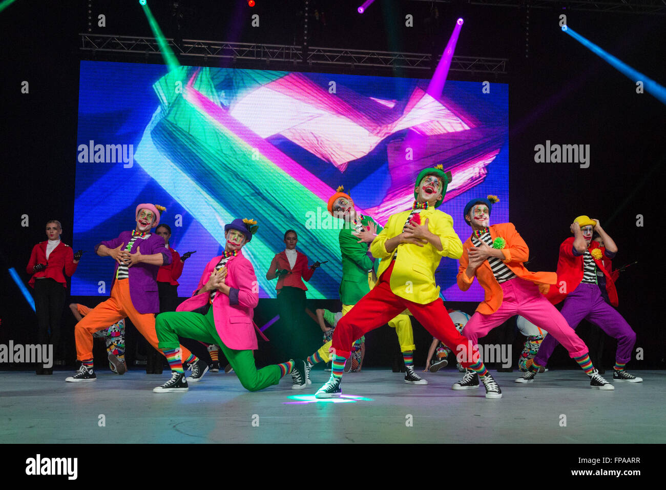 London, UK. 18 March 2016. A circus-inspired performance from students ...