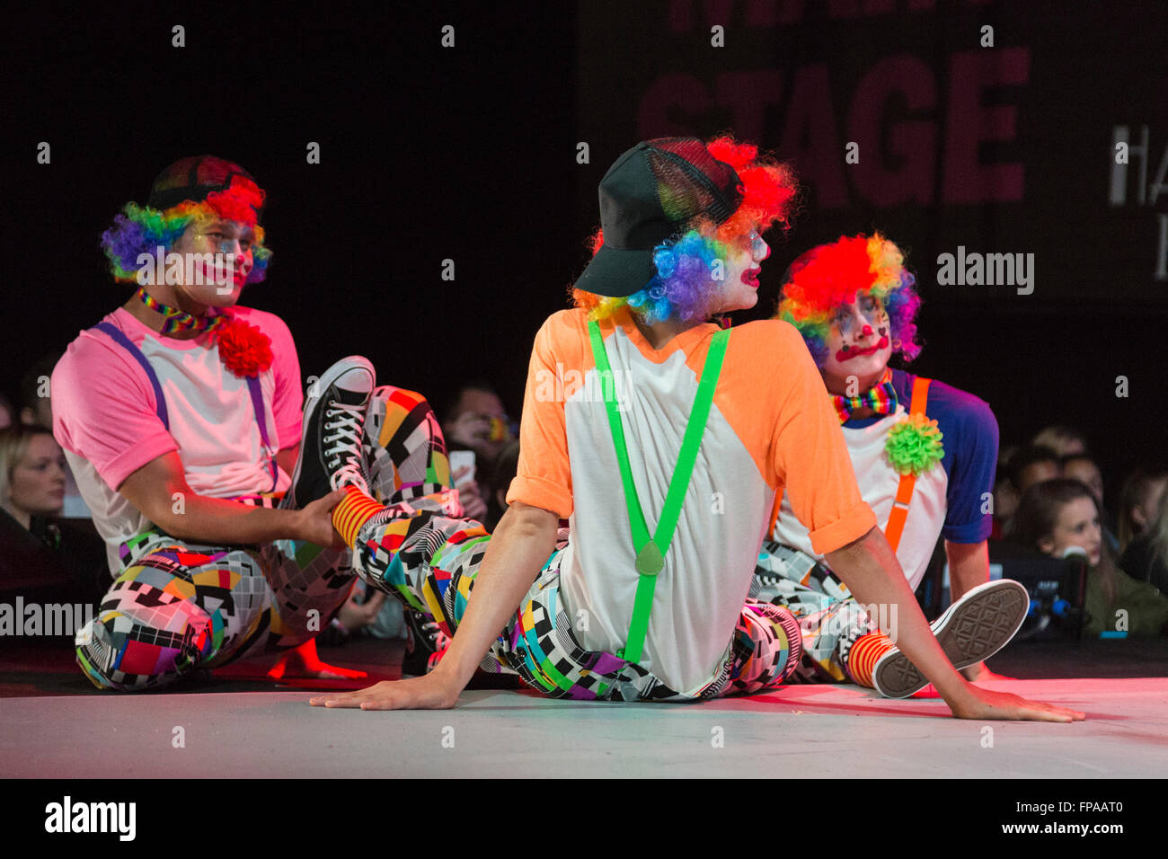 London, UK. 18 March 2016. A circus-inspired performance from students ...