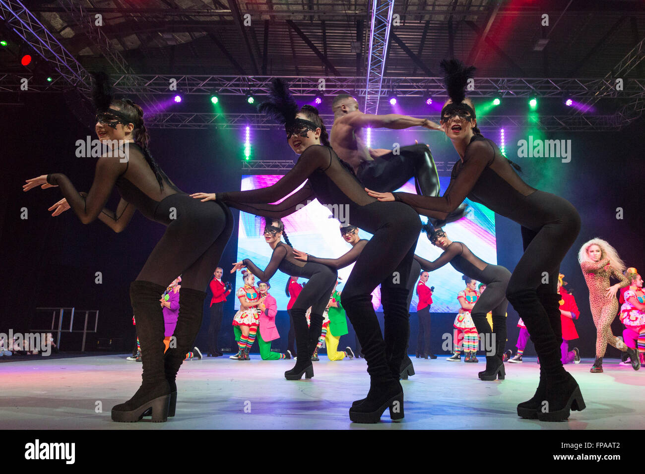 London, UK. 18 March 2016. A circus-inspired performance from students ...