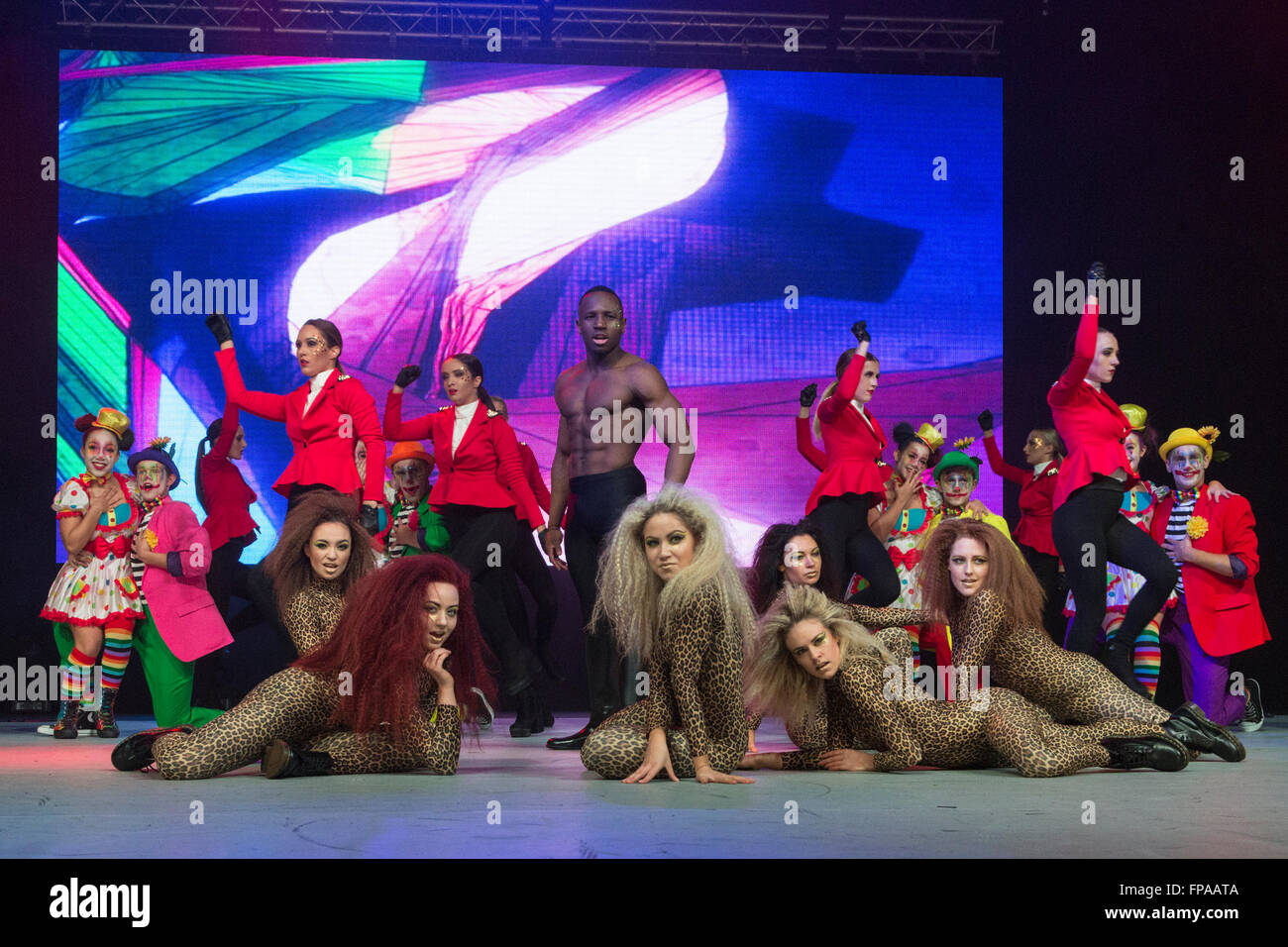 London, UK. 18 March 2016. A circus-inspired performance from students ...