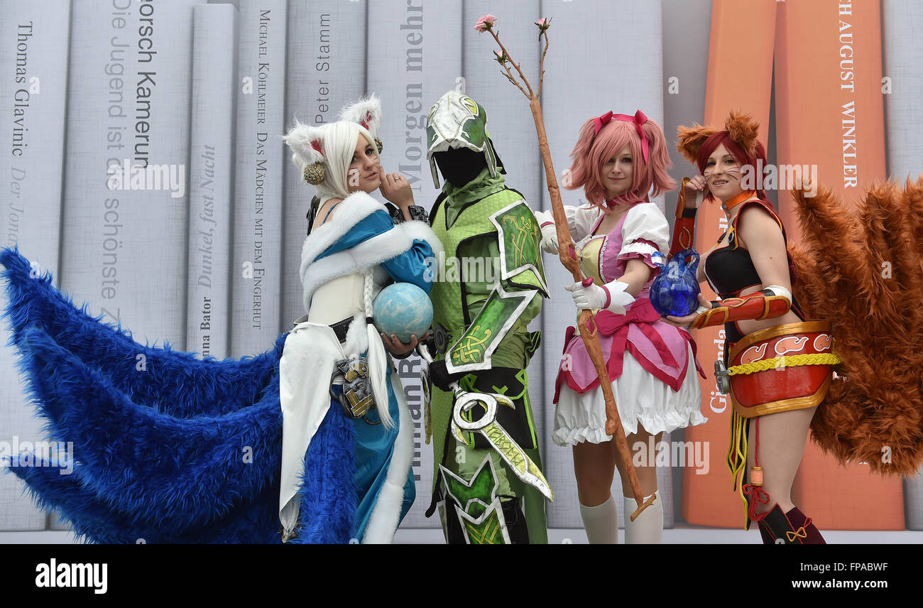 Leipzig, Germany. 18th Mar, 2016. Alice, Marcel, Diana and Vivienne ...