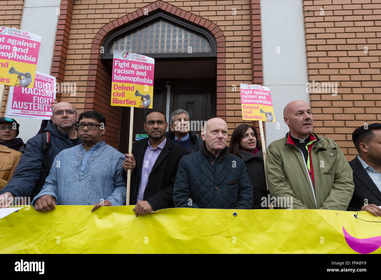 London, UK. 18th March 2016. Mayor of Tower Hamlets, John Biggs and the ...
