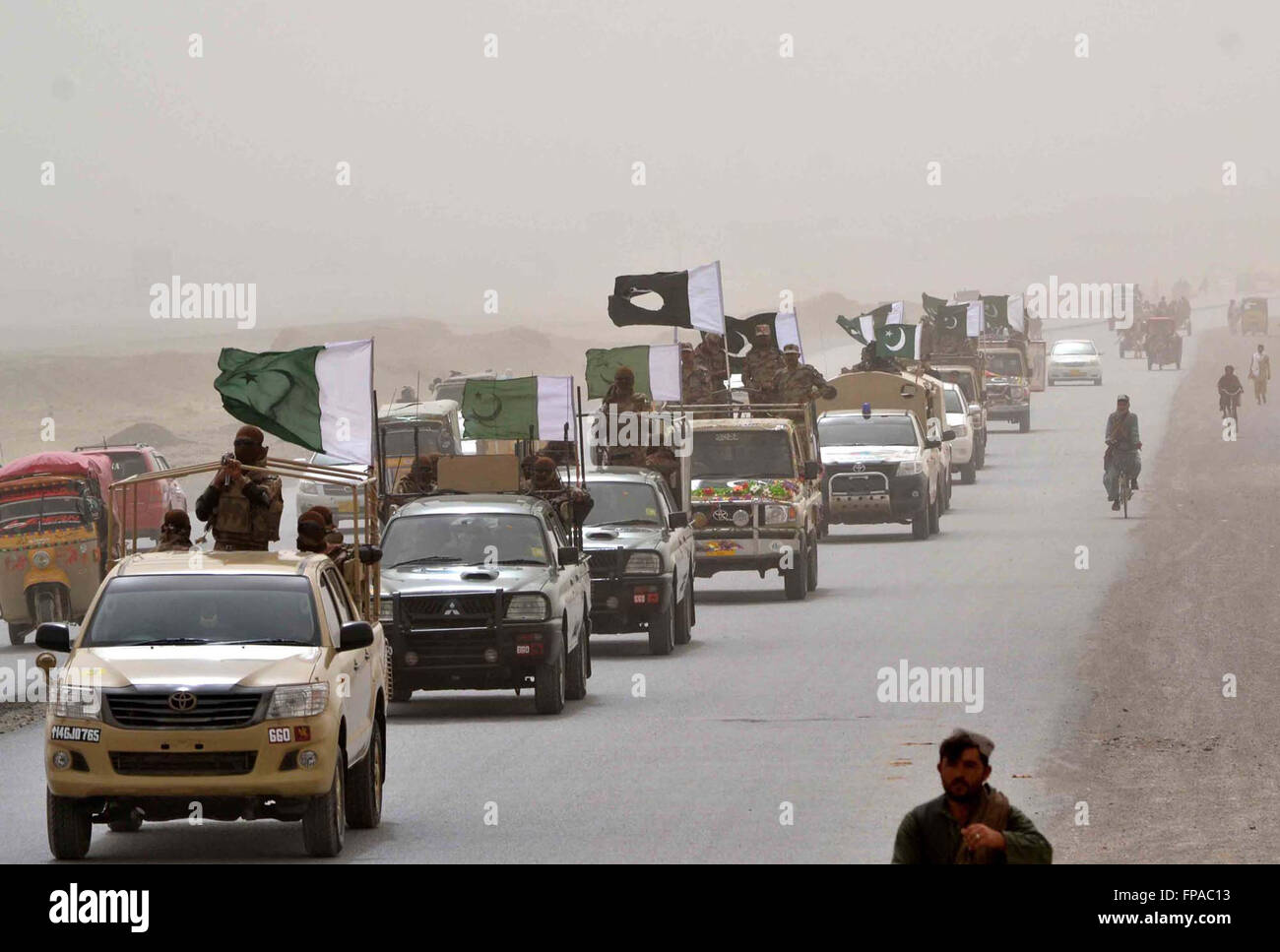 Chaman Scouts Frontier Crops Balochistan holding flag march passing ...