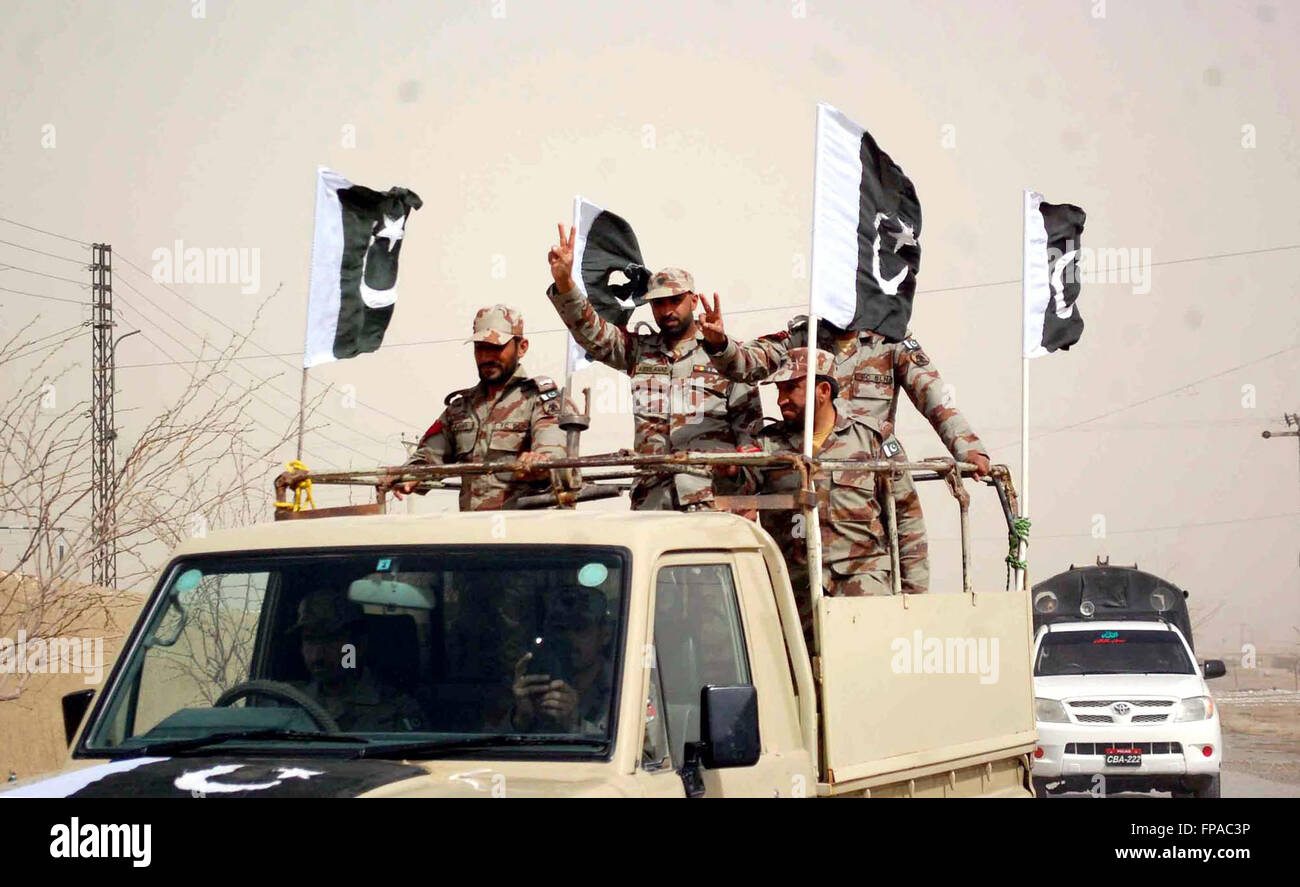 Chaman Scouts Frontier Crops Balochistan holding flag march passing ...