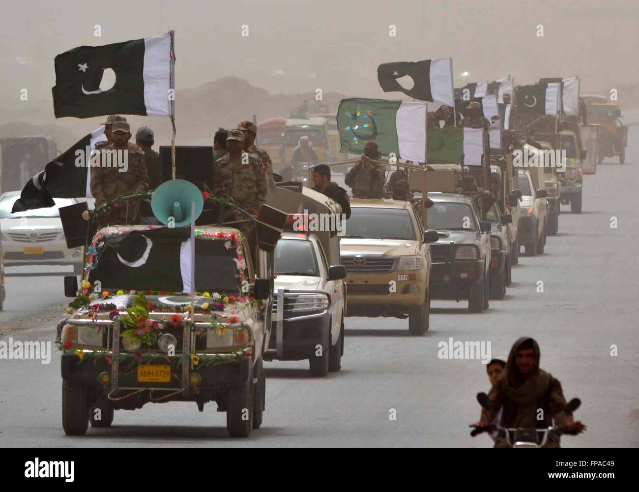 Chaman Scouts Frontier Crops Balochistan holding flag march passing ...