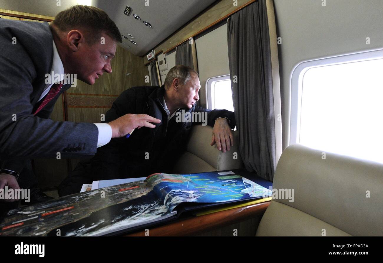 Crimea, Russia. 18th Mar, 2016. Russian President Vladimir Putin is ...