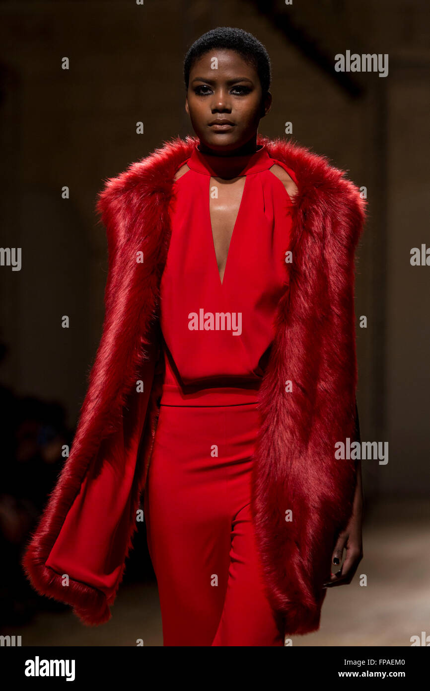 Porto, Portugal. 18th March, 2016. Model walks in the catwalk for ...