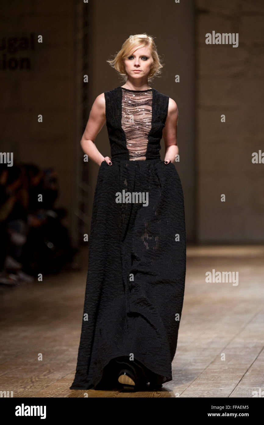 Porto, Portugal. 18th March, 2016. Model walks in the catwalk for ...