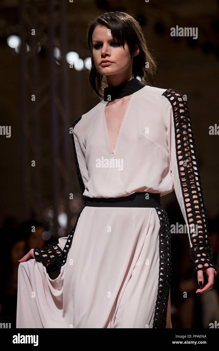 Porto, Portugal. 18th March, 2016. Model walks in the catwalk for ...