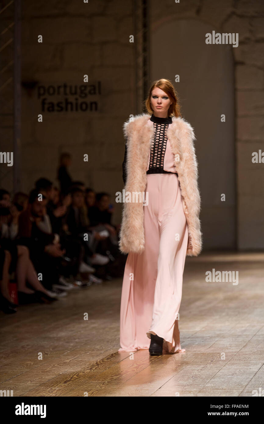 Porto, Portugal. 18th March, 2016. Model walks in the catwalk for ...