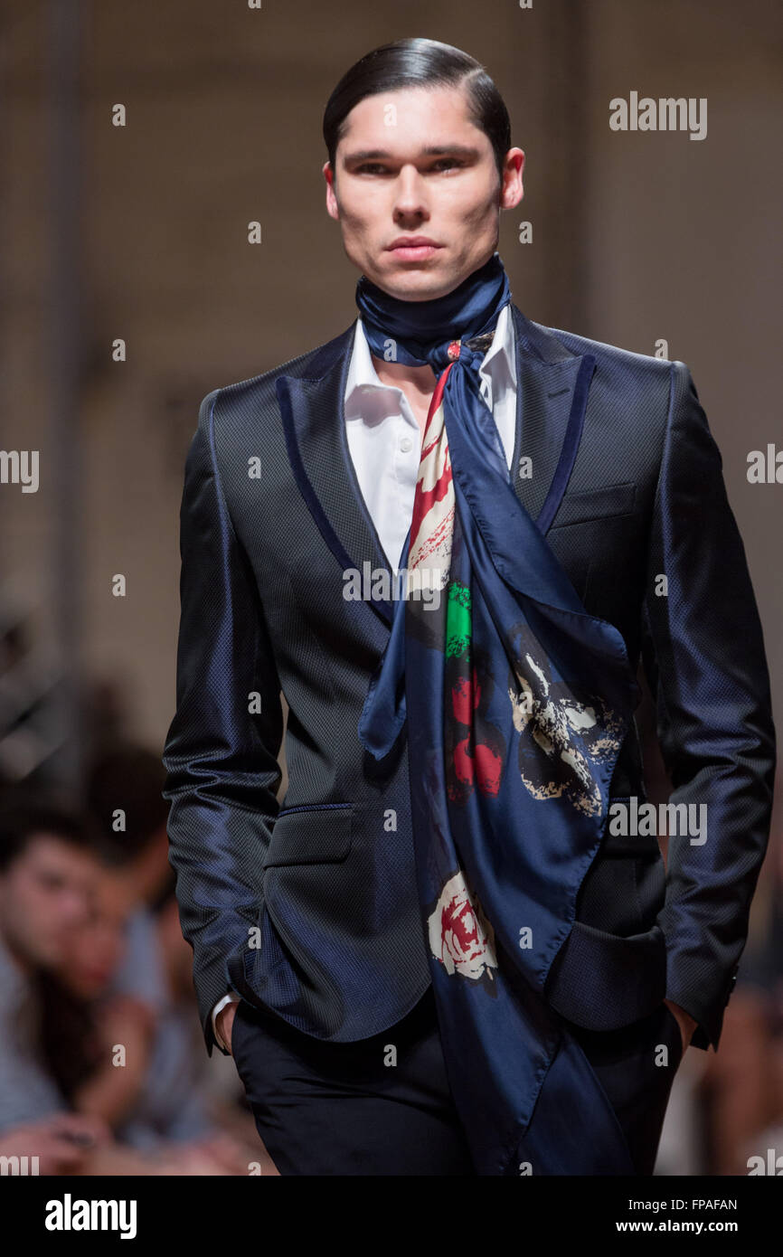 Porto, Portugal. 18th March, 2016. Model walks in the catwalk for ...