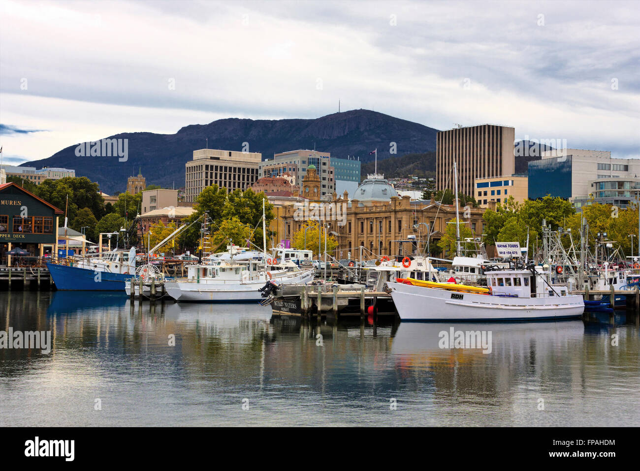 Hobart harbour harbor tasmania australia showing fishing vessels and ...