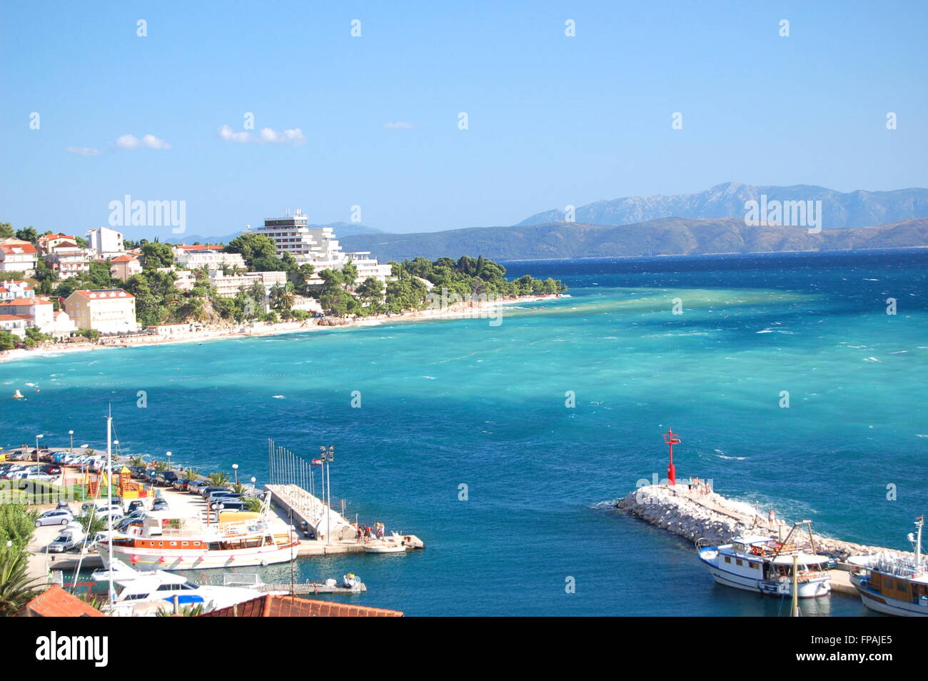 gorgeous azure scenic view on podgora in croatia Stock Photo - Alamy