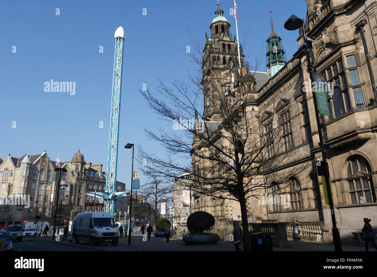 Fair Ground Carousel in Sheffield city centre March 2016 Stock Photo ...