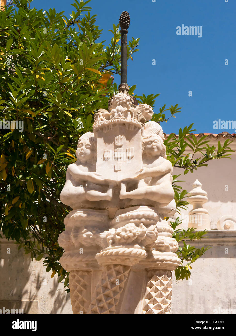 Stone Carving on the Sintra National Palace also called Town Palace is ...