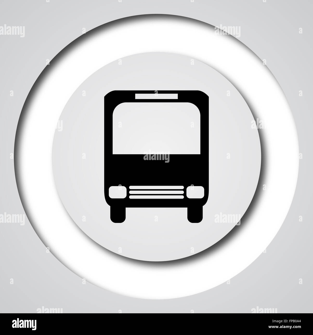 Bus icon. Internet button on white background Stock Photo - Alamy