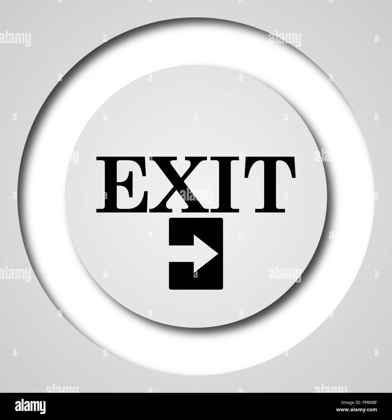 Exit icon. Internet button on white background Stock Photo - Alamy