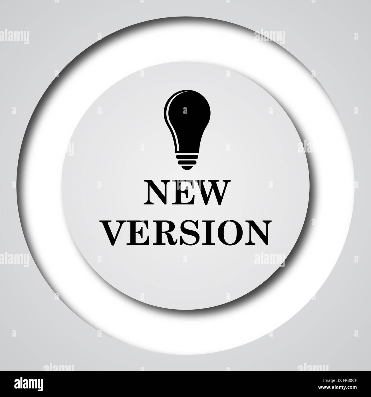 New version icon. Internet button on white background Stock Photo - Alamy
