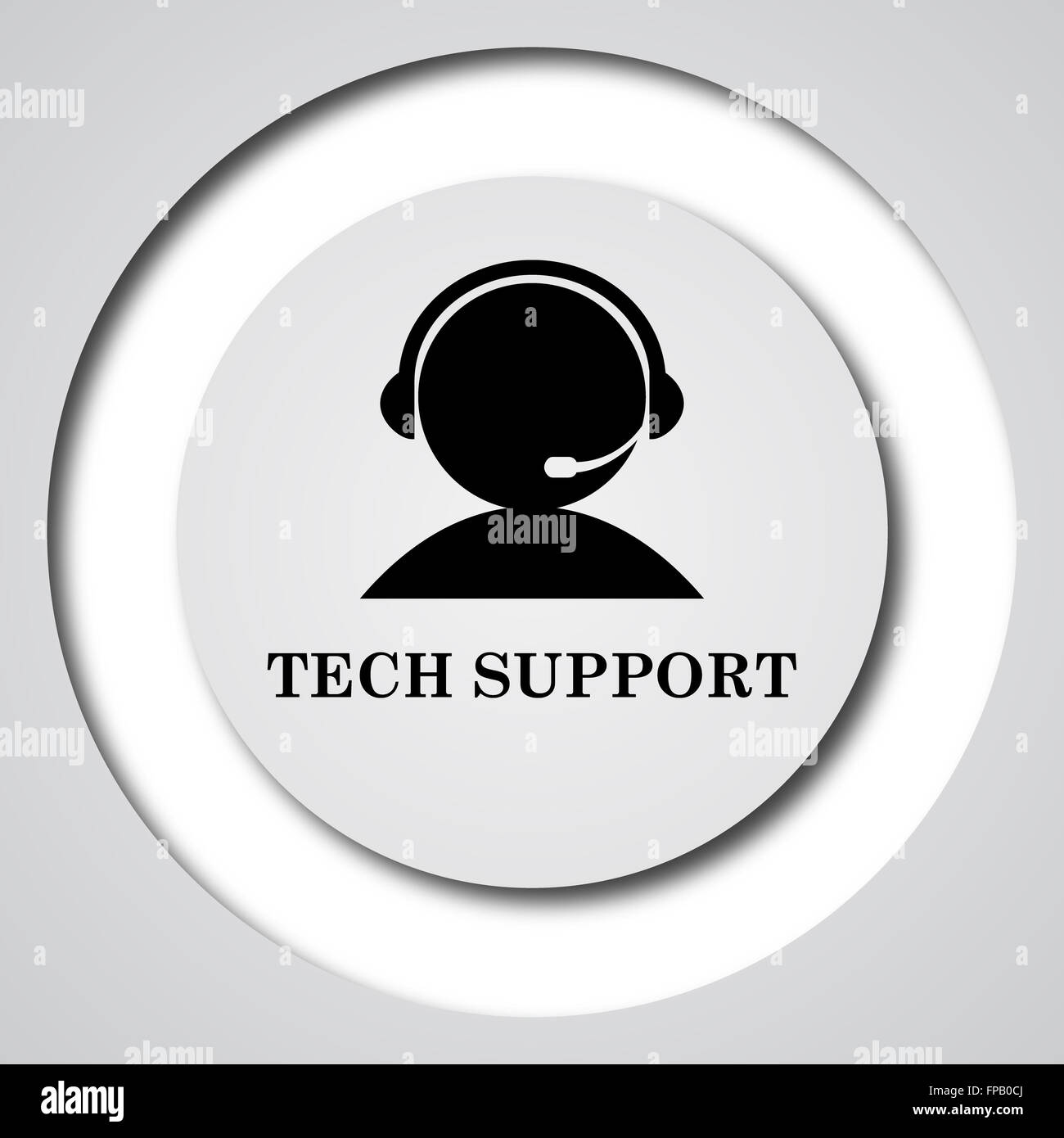 Tech support icon. Internet button on white background Stock Photo - Alamy