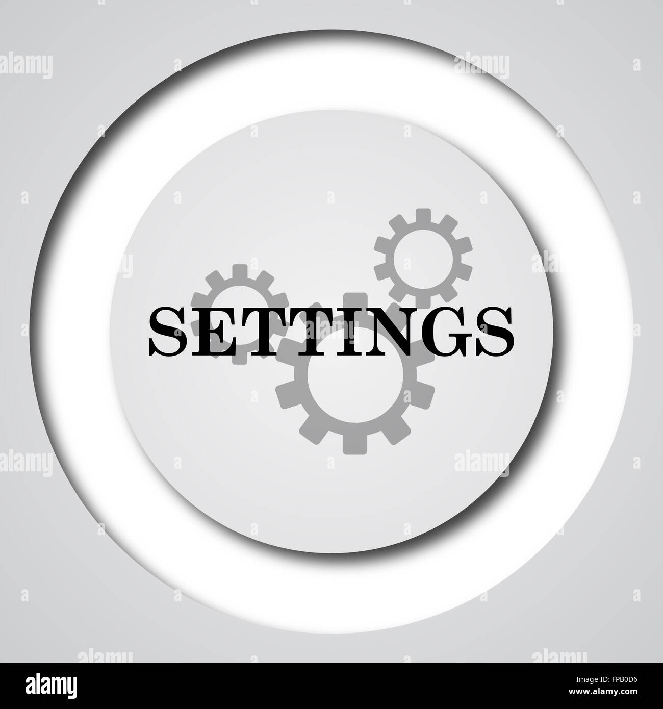 Settings icon. Internet button on white background Stock Photo - Alamy