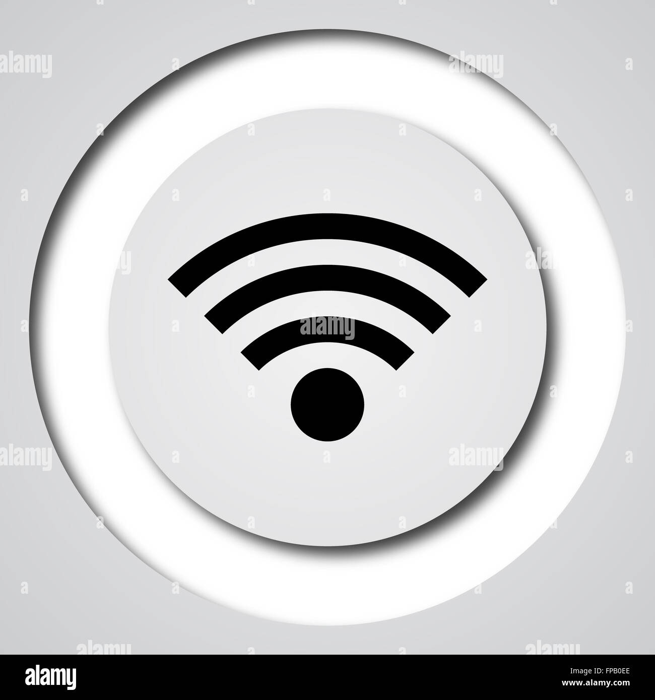 Wireless sign icon. Internet button on white background Stock Photo - Alamy