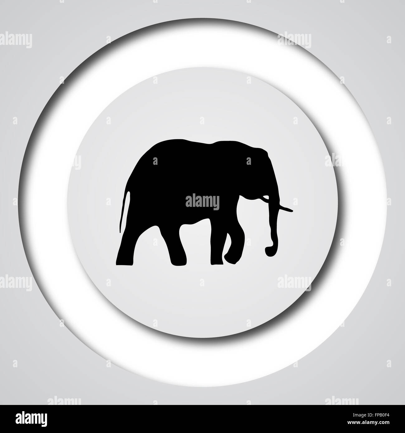 Elephant icon. Internet button on white background Stock Photo - Alamy