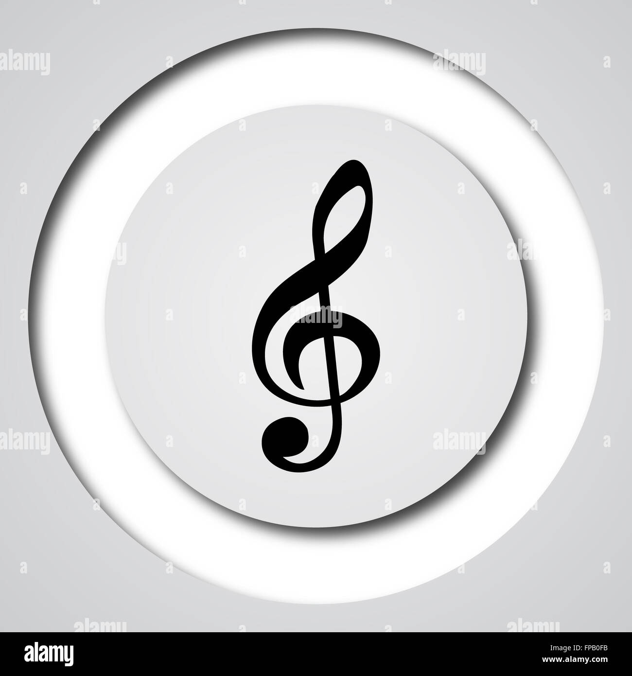 Musical note icon. Internet button on white background Stock Photo - Alamy