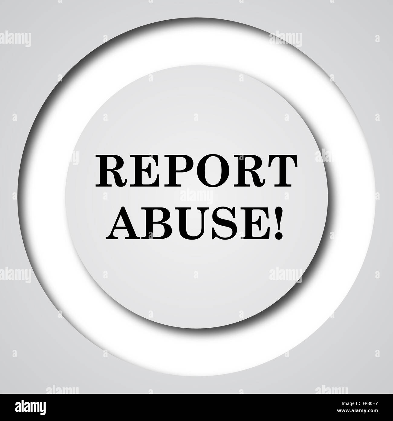 Report abuse icon. Internet button on white background Stock Photo - Alamy