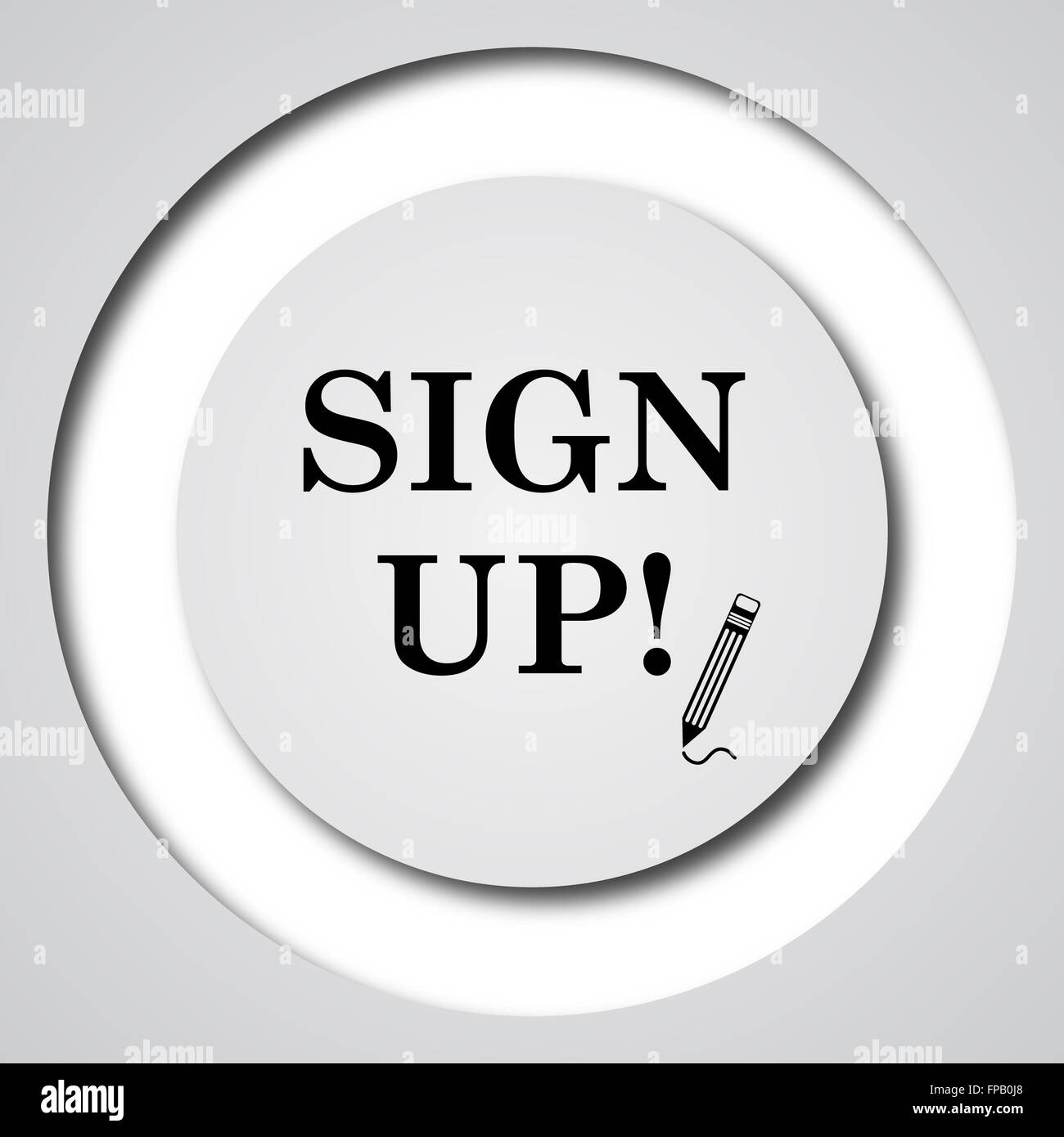 Sign up icon. Internet button on white background Stock Photo - Alamy