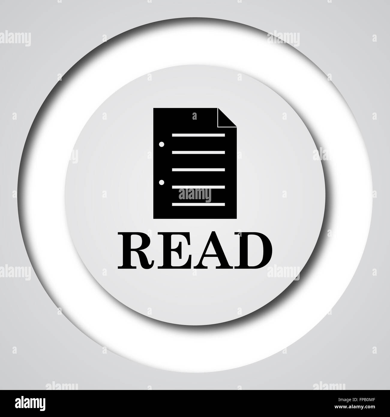 Read icon. Internet button on white background Stock Photo - Alamy