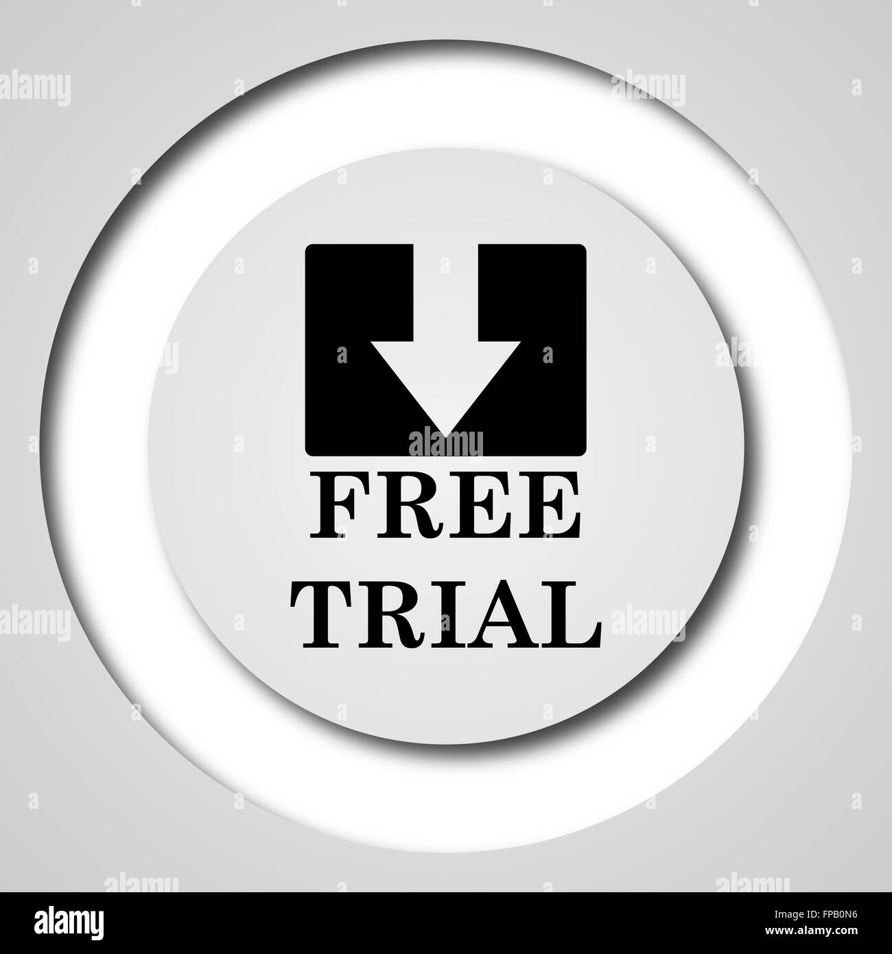Free trial icon. Internet button on white background Stock Photo - Alamy