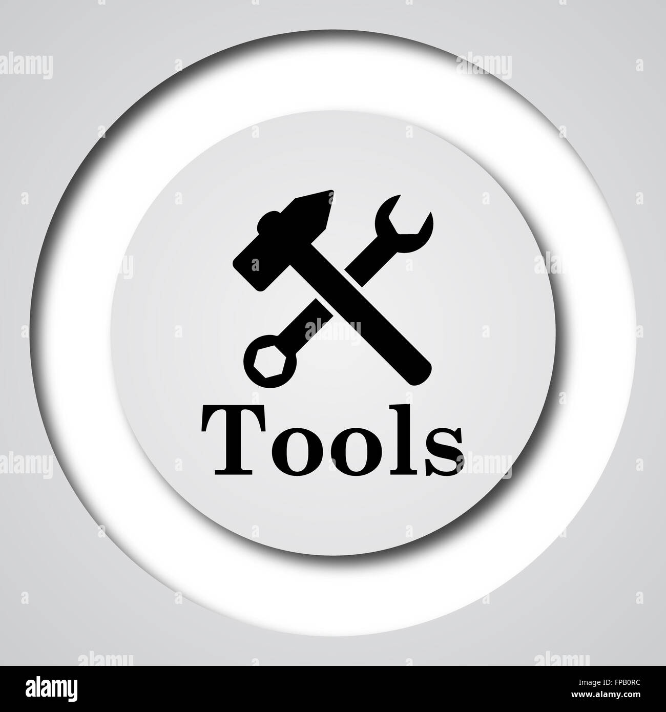 Tools icon. Internet button on white background Stock Photo - Alamy