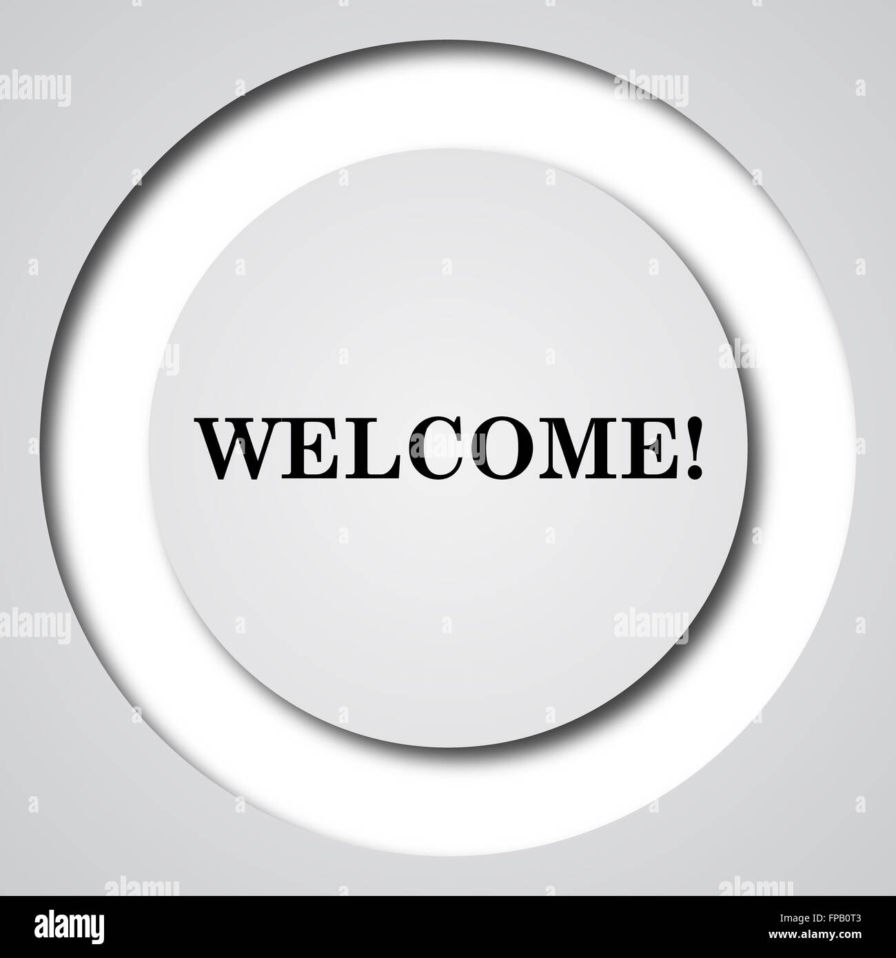 Welcome icon. Internet button on white background Stock Photo - Alamy