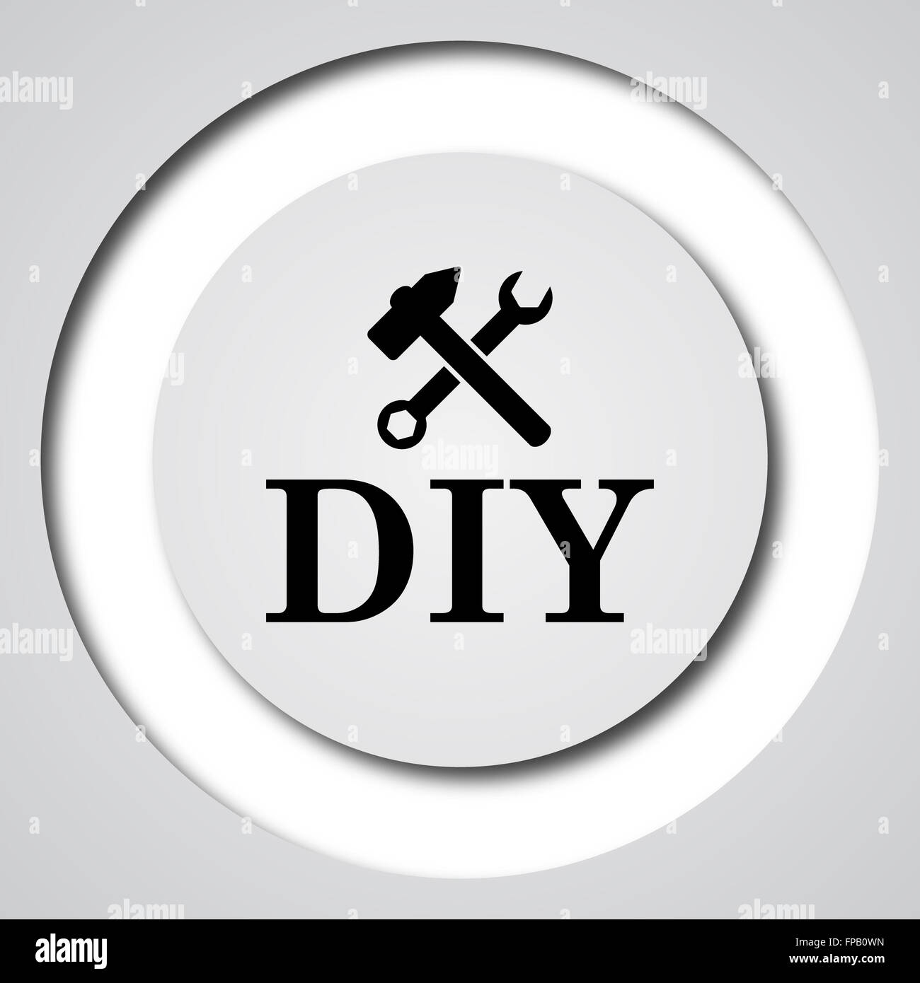 DIY icon. Internet button on white background Stock Photo - Alamy