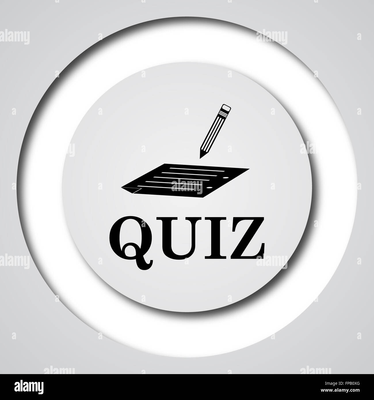 Quiz icon. Internet button on white background Stock Photo - Alamy