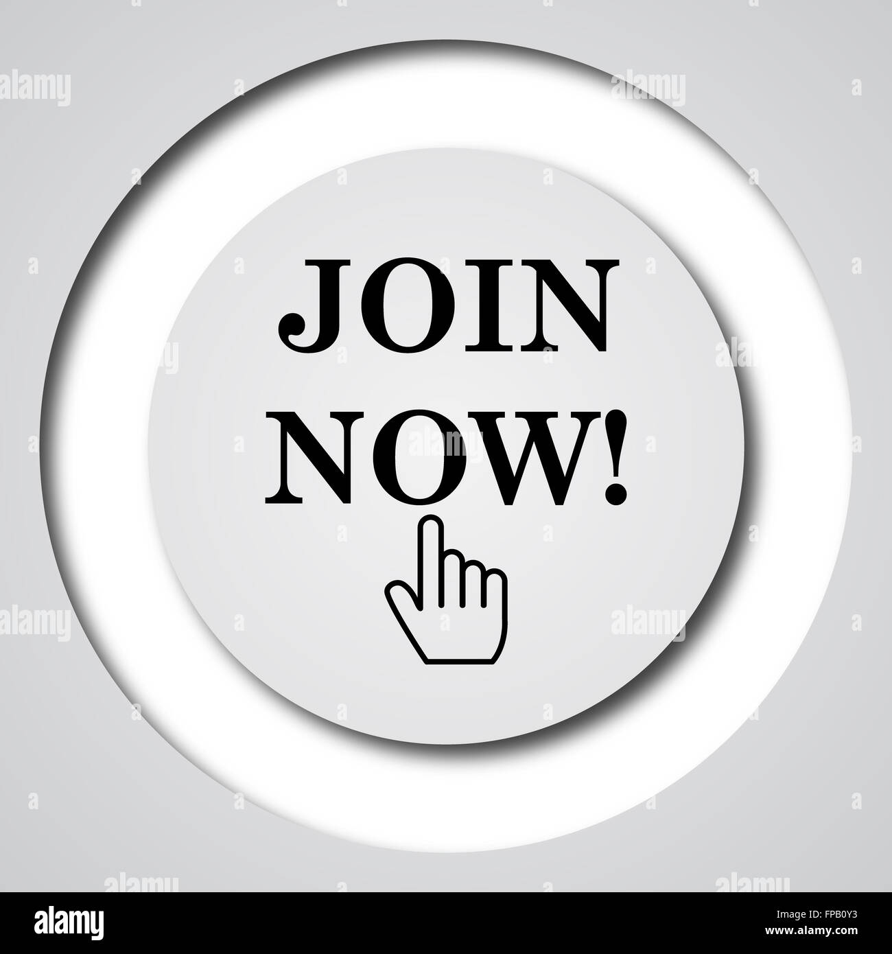 Join now icon. Internet button on white background Stock Photo - Alamy