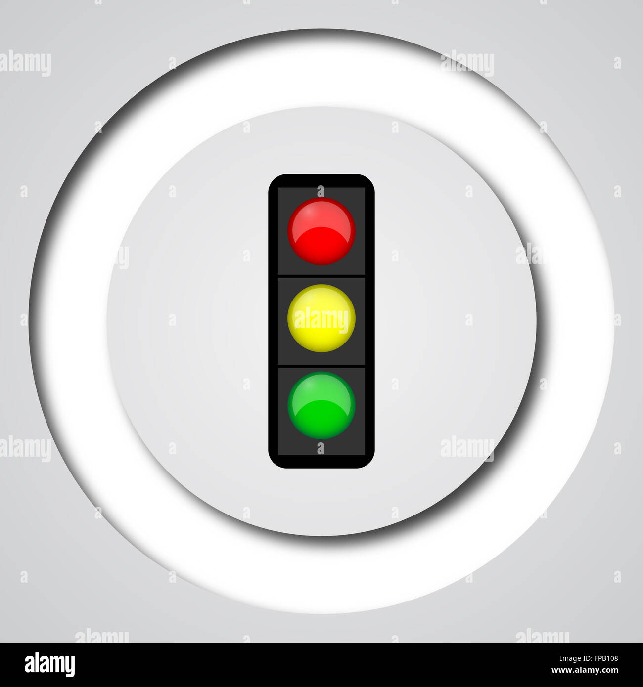 Traffic light icon. Internet button on white background Stock Photo - Alamy