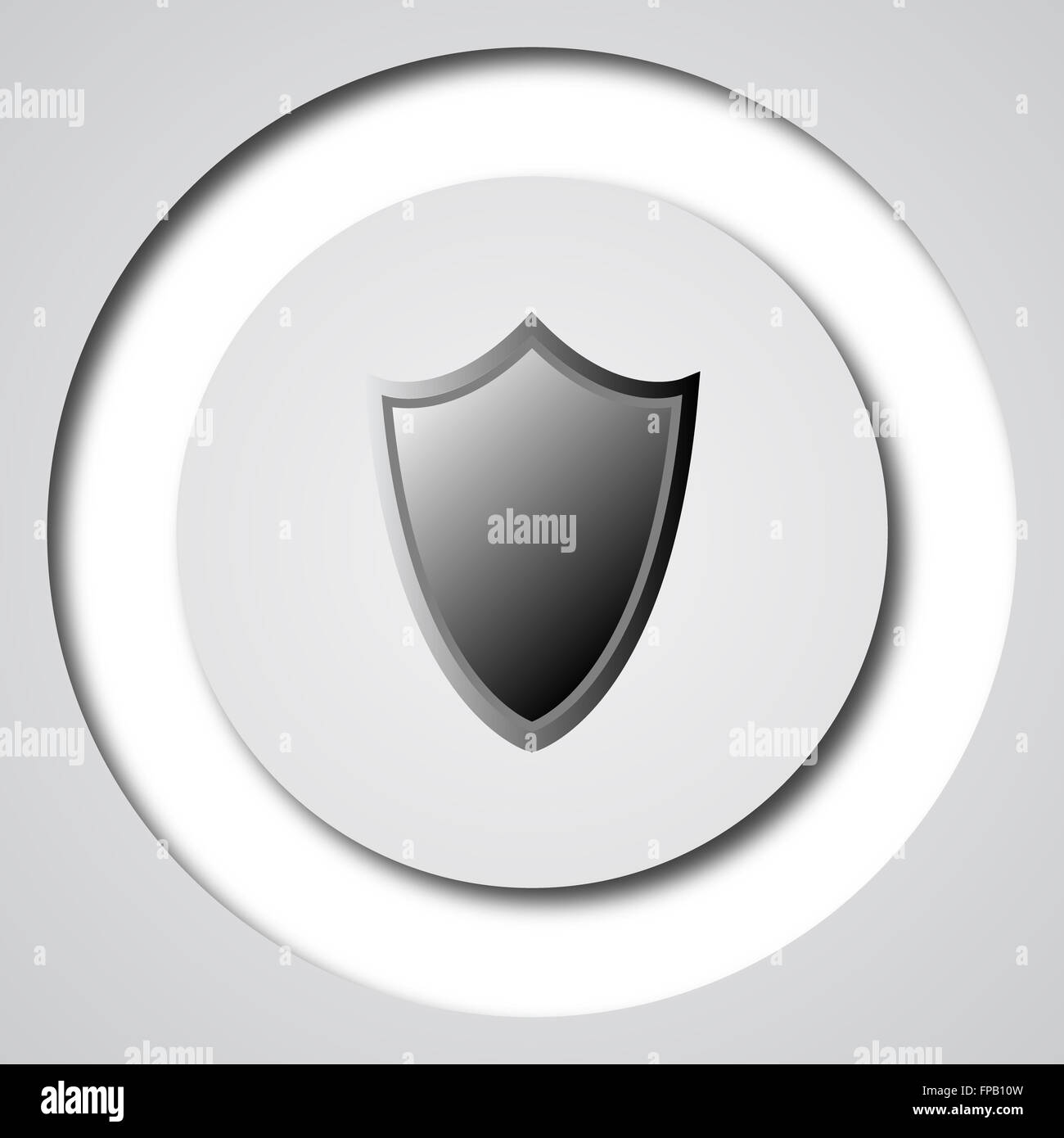 Shield icon. Internet button on white background Stock Photo - Alamy