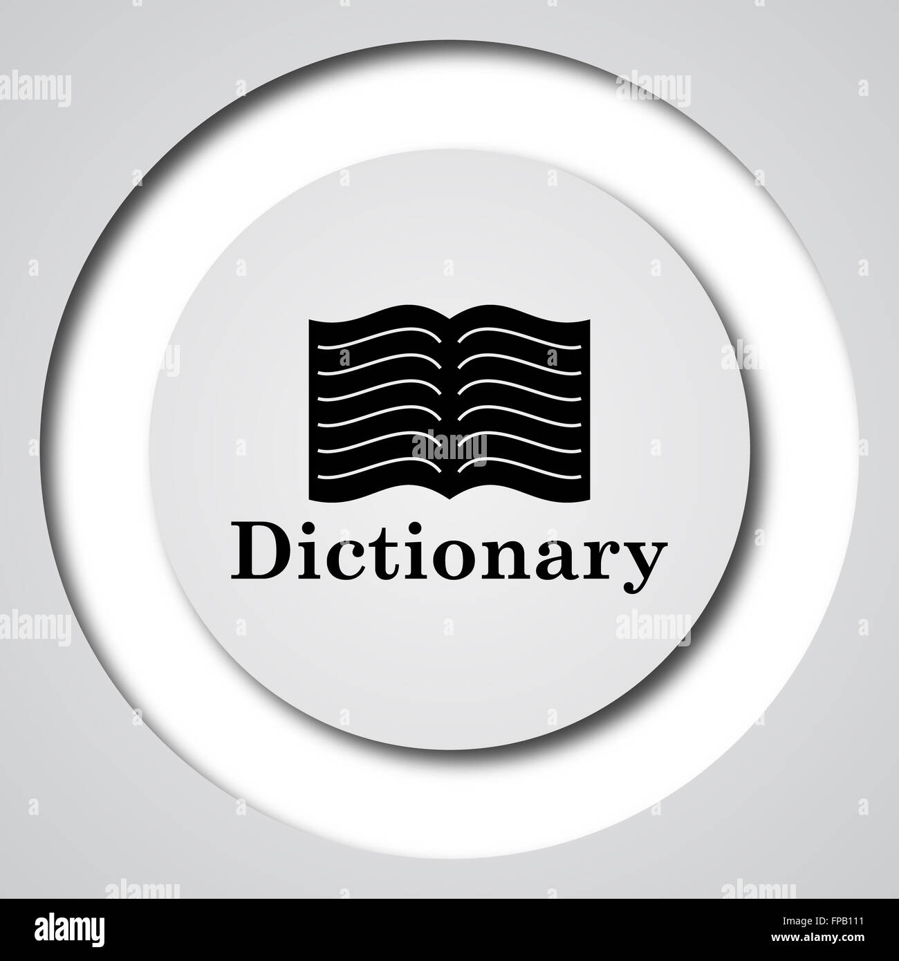 Dictionary icon. Internet button on white background Stock Photo - Alamy