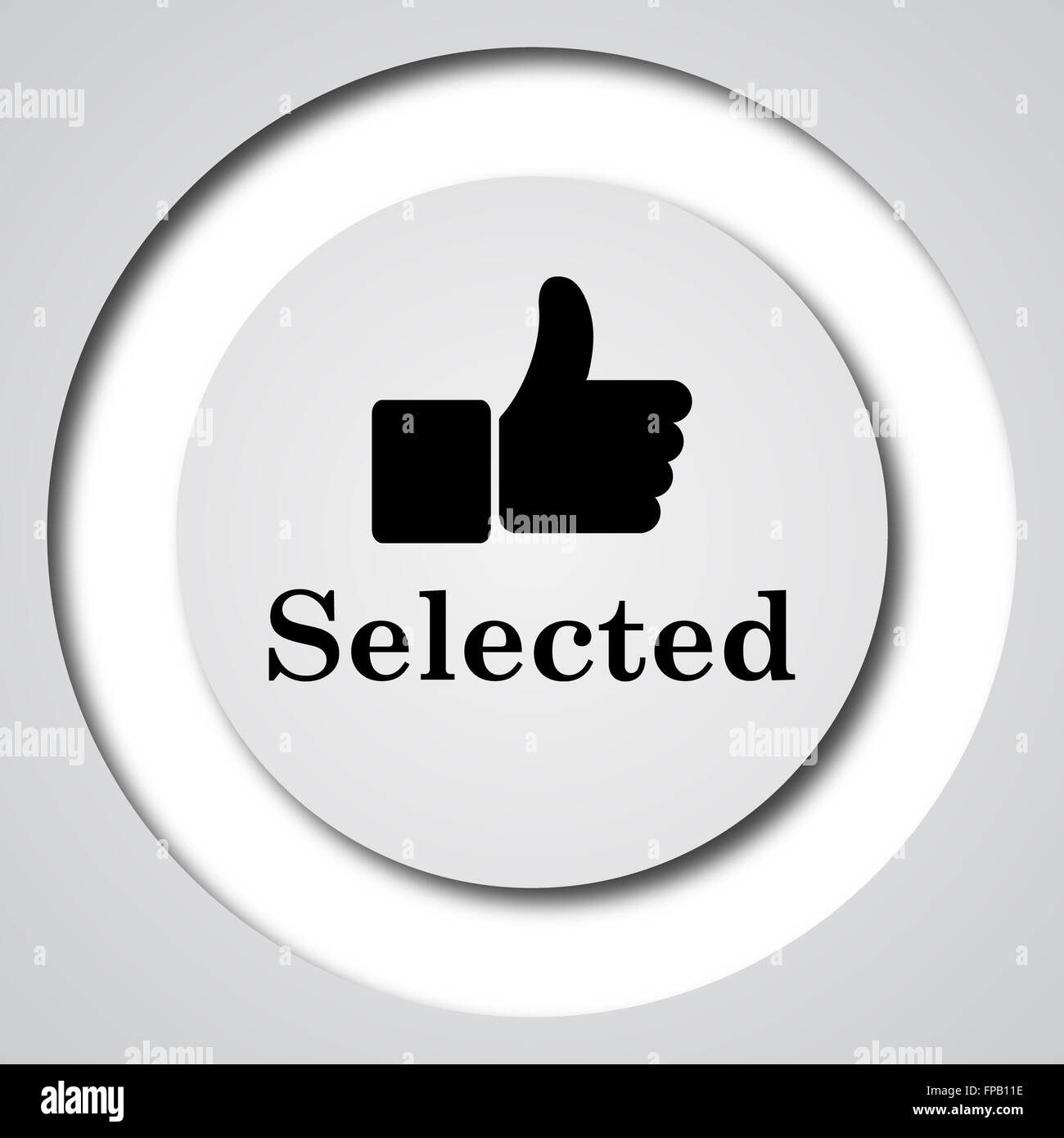Selected icon. Internet button on white background Stock Photo - Alamy