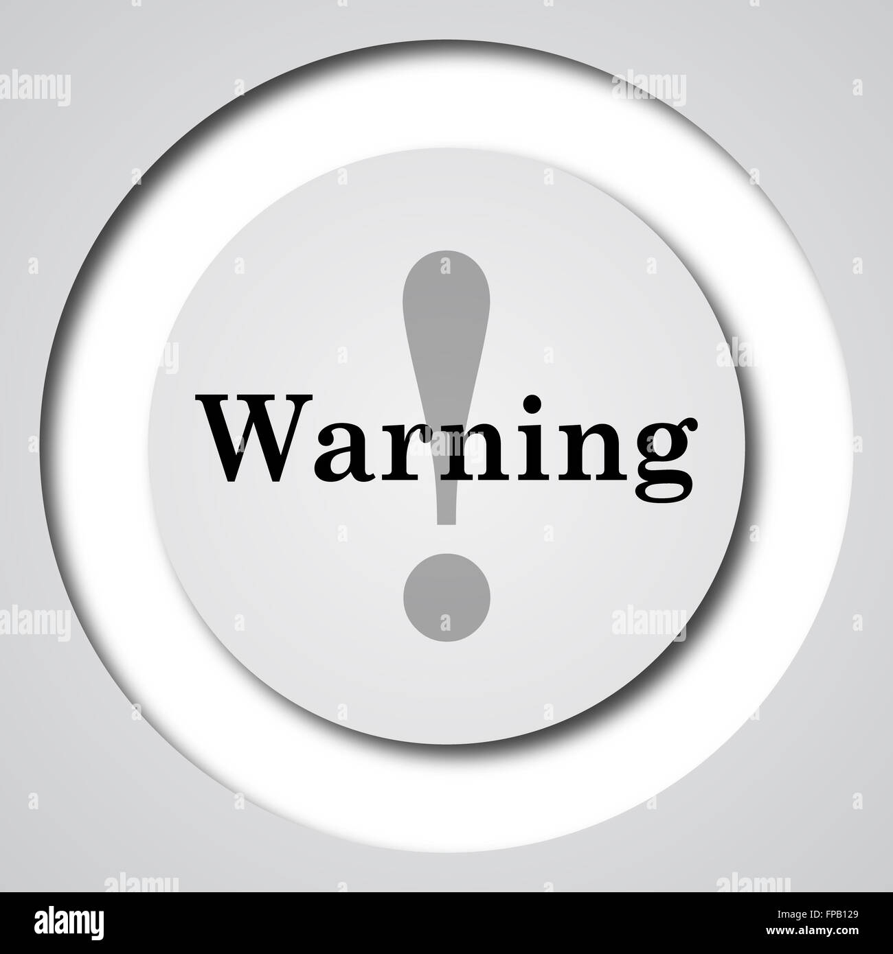 Warning icon. Internet button on white background Stock Photo - Alamy