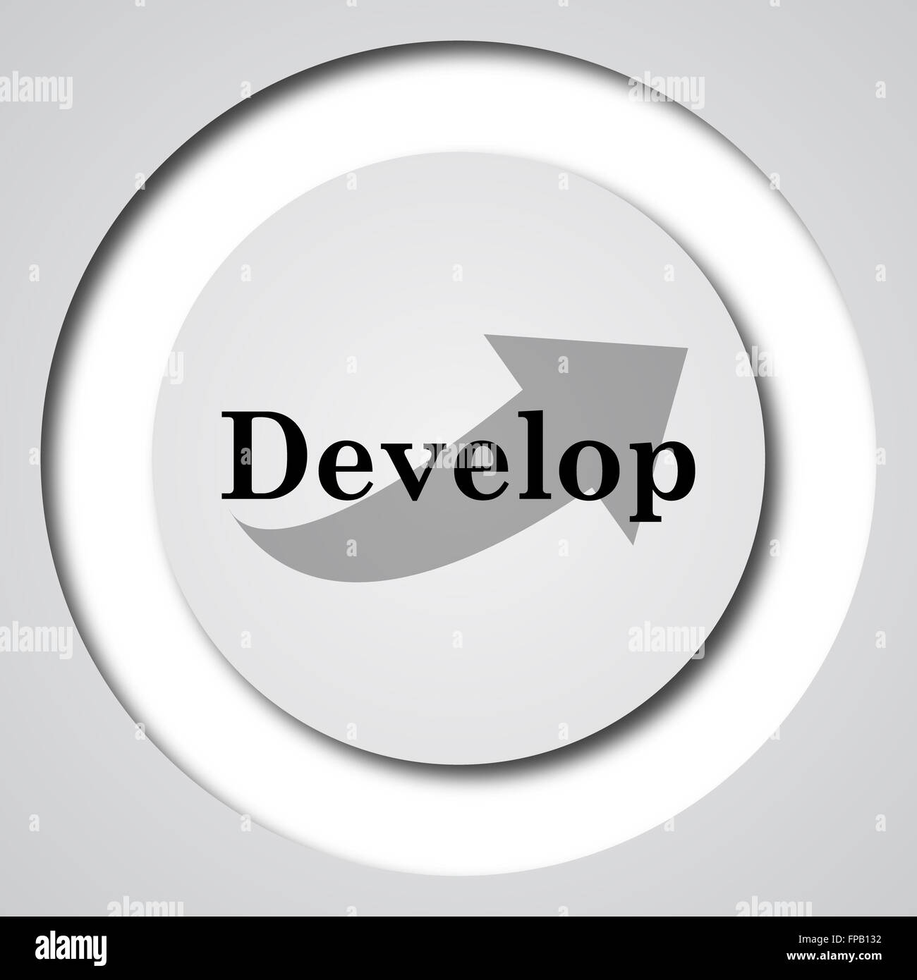 Develop icon. Internet button on white background Stock Photo - Alamy