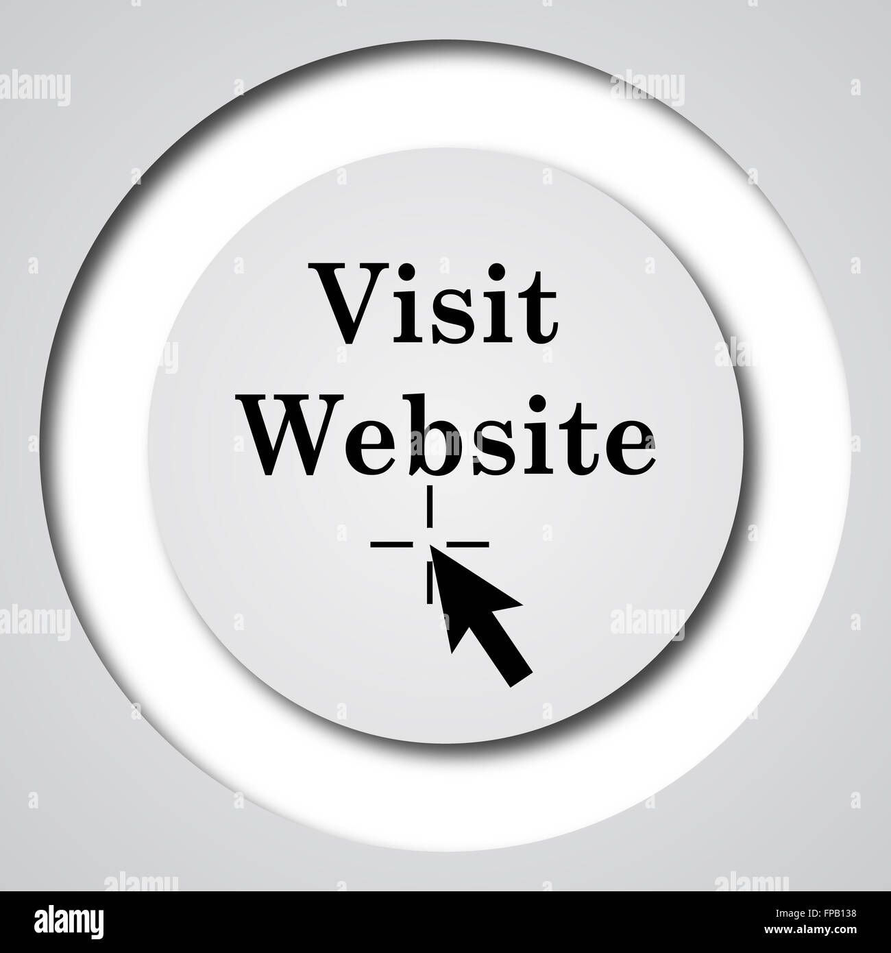 Visit website icon. Internet button on white background Stock Photo - Alamy